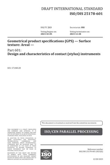 ISO/DIS 25178-601:2023 - Geometrical product specifications (GPS ...