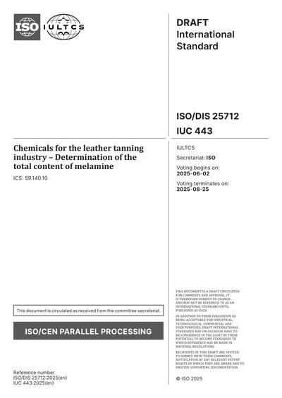 ISO/DIS 25712:2025 - Chemicals for the leather tanning industry ...