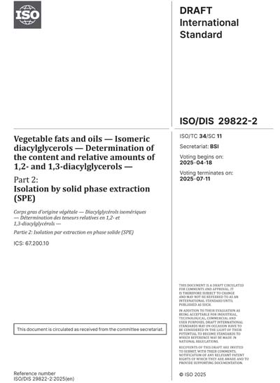 ISO/DIS 29822-2:2025 - Vegetable fats and oils - Isomeric ...