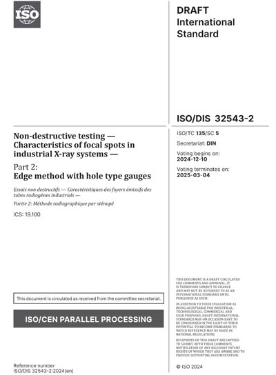 ISO/DIS 32543-2:2024 - Non-destructive testing - Characteristics of ...