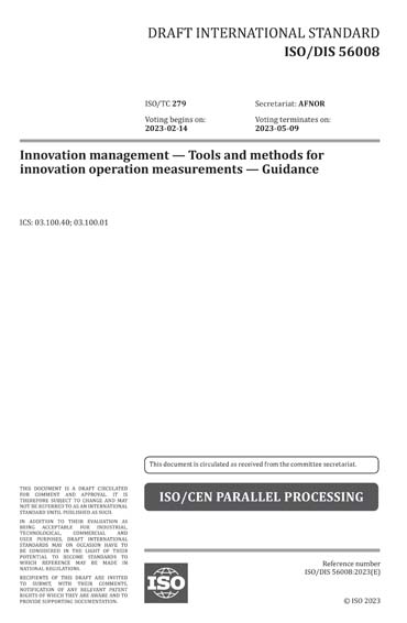 ISO/DIS 56008:2023 - Innovation management - Tools and methods for ...