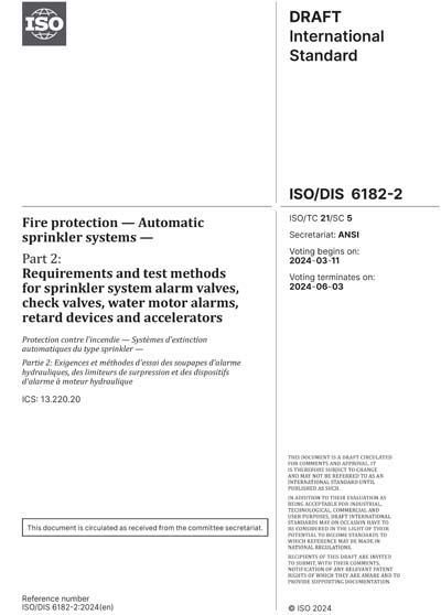 ISO/DIS 6182-2:2024 - Fire protection - Automatic sprinkler systems ...