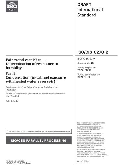 ISO/DIS 6270-2:2024 - Paints and varnishes - Determination of ...