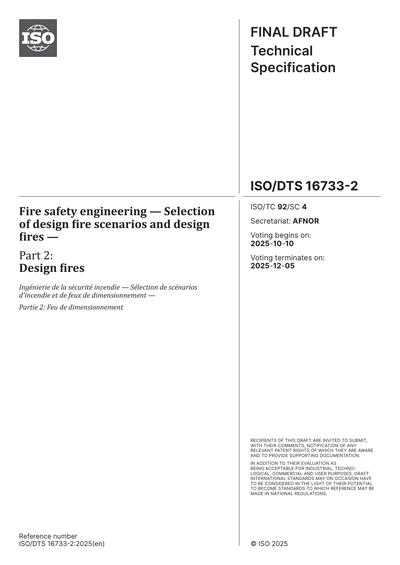 ISO/DTS FDIS 16733-2:2025 - Fire safety engineering - Selection of ...