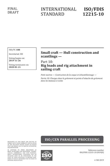 ISO/FDIS 12215-10:2019 - Small craft - Hull construction and scantlings ...