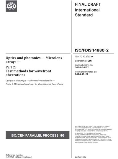 ISO/FDIS 14880-2:2024 - Optics and photonics - Microlens arrays - Part ...
