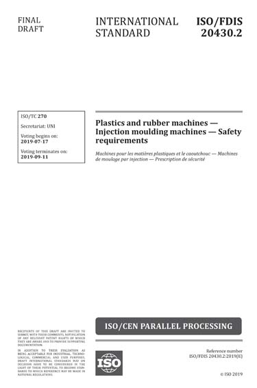 ISO/FDIS 20430.2:2019 - Plastics and rubber machines - Injection ...