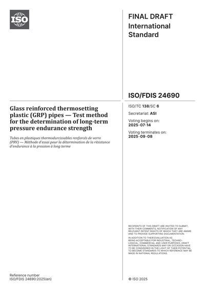 ISO/FDIS 24690:2025 - Glass reinforced thermosetting plastic (GRP ...