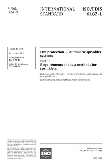 ISO/FDIS 6182-1:2021 - Fire protection - Automatic sprinkler systems ...