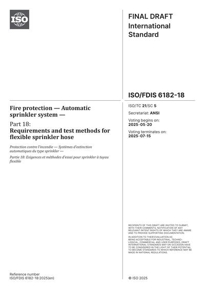 ISO/FDIS 6182-18:2025 - Fire protection - Automatic sprinkler system ...