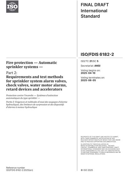 ISO/FDIS 6182-2:2025 - Fire protection - Automatic sprinkler systems ...