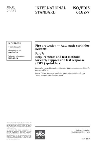ISO/FDIS 6182-7:2020 - Fire protection - Automatic sprinkler systems ...
