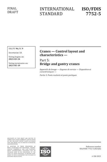 ISO/FDIS 7752-5:2021 - Cranes - Control layout and characteristics ...
