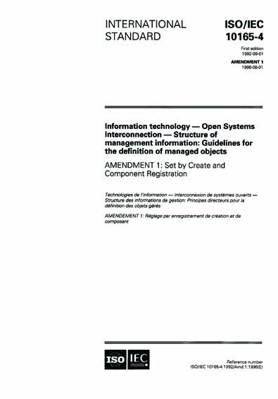 ISO/IEC 10165-4/AMD1:1996 - Amendment 1 to ISO/IEC 10165-4:1992 Set by ...