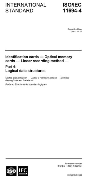ISO/IEC 11694-4:2001 - Identification cards - Optical memory cards ...