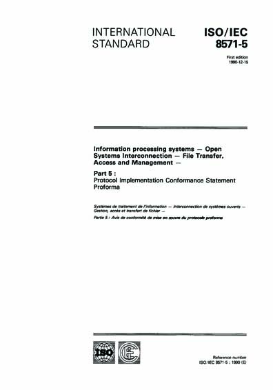 ISO/IEC 8571-5:1990 - Information processing systems - Open Systems ...