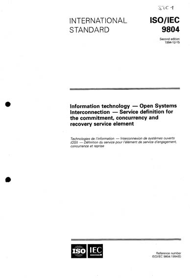 ISO/IEC 9804:1994 - Information technology -- Open Systems ...