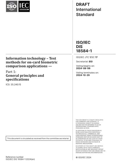 ISO/IEC DIS 18584-1:2024 - Information technology – Test methods for on ...