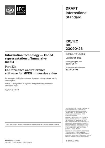 ISO/IEC DIS 23090-23:2025 - Information technology - Coded ...