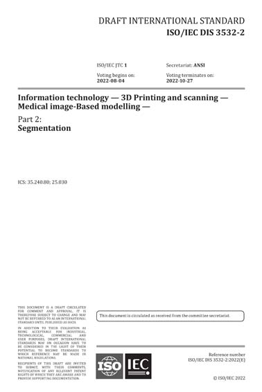 ISO/IEC DIS 3532-2:2022 - Information technology - 3D Printing and ...