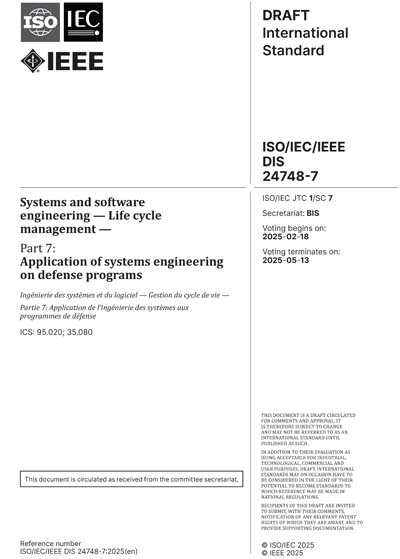 ISO/IEC/IEEE DIS 24748-7:2025 - Systems and software engineering - Life ...