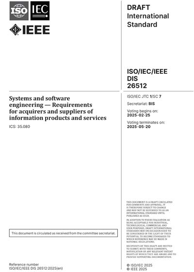 ISO/IEC/IEEE DIS 26512:2025 - Systems and software engineering ...