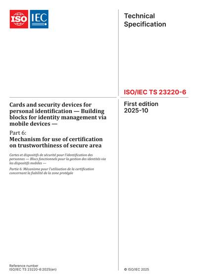 ISO/IEC TS 23220-6:2025 - Cards and security devices for personal ...