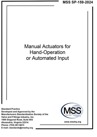 MSS SP-159-2024 - Manual Actuators for Hand-Operation or Automated Input