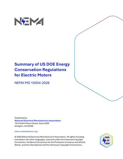 NEMA MG 10054-2026 - Summary of US DOE Energy Conservation Regulations ...