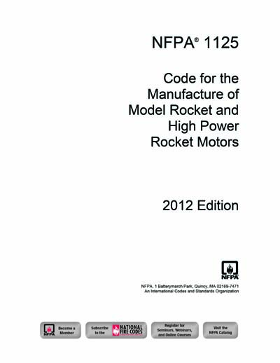 NFPA 1125-2012 - Code for the Manufacture of Model Rocket and High ...