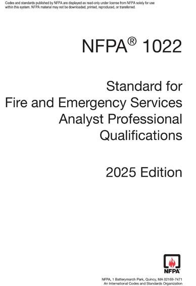 NFPA 1022-2025 - Standard for Fire and Emergency Services Analyst ...