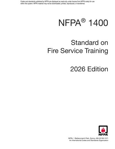 NFPA 1400-2026 - Standard on Fire Service Training