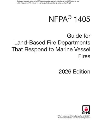 NFPA 1405-2026 - NFPA 1405 Guide for Land-Based Fire Departments that ...