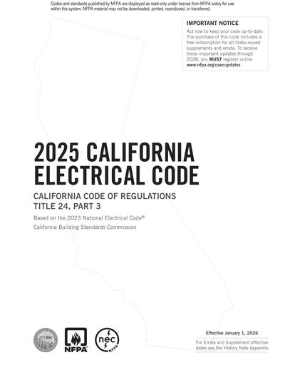 NFPA 70-2025 (CA) - 2025 California Electrical Code California Code Of ...