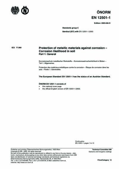 ONORM EN 12501-1:2003 - Protection of metallic materials against ...