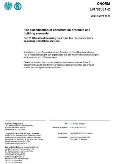 ONORM EN 13501-2:2008 - Fire classification of construction products ...