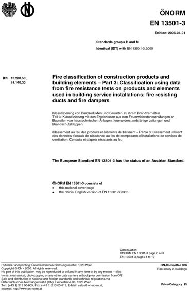 ONORM EN 13501-3:2006 - Fire classification of construction products ...