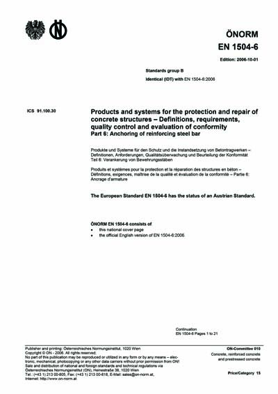 ONORM EN 1504-6:2006 - Products and systems for the protection and ...