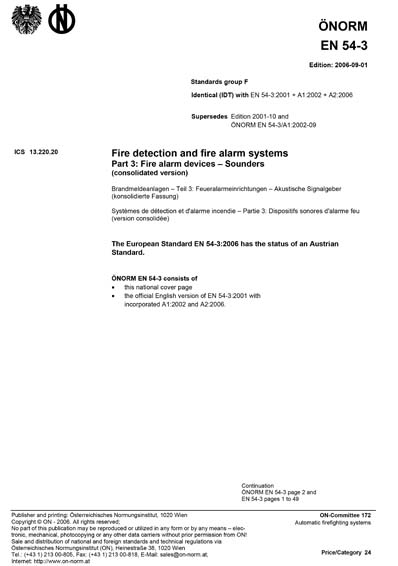 ONORM EN 54-3:2006 - Fire detection and fire alarm systems - Part 3 ...