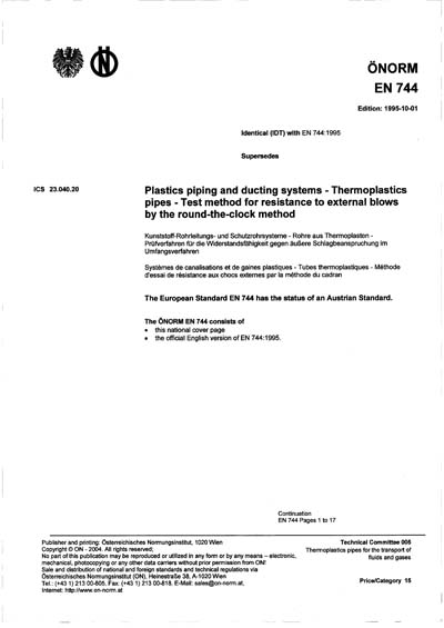 ONORM EN 744:1995 - Plastics piping and ducting systems ...
