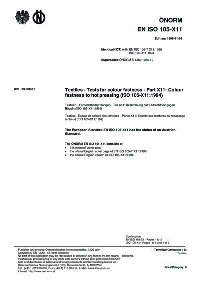 ONORM EN ISO 105-X11:1996 - Textiles - Tests for colour fastness - Part ...