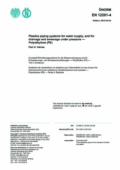 ONORM EN 12201-4:2012 - Plastics piping systems for water supply, and ...