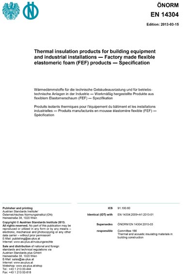 ONORM EN 14304:2013 - Thermal insulation products for building ...