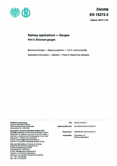 ONORM EN 15273-3:2017 - Railway applications - Gauges - Part 3 ...