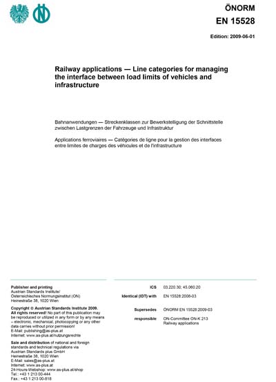 ONORM EN 15528:2009 - Railway applications - Line categories for ...
