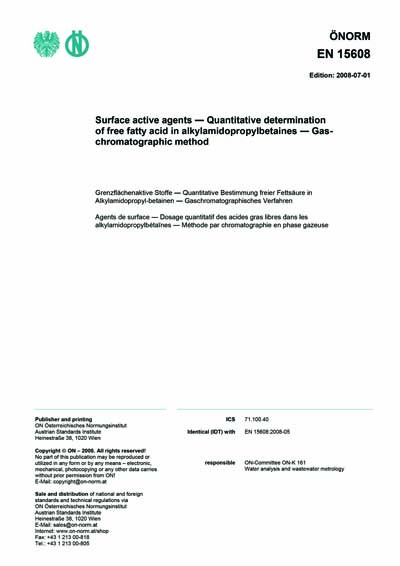 ONORM EN 15608:2008 - Surface active agents - Quantitative ...