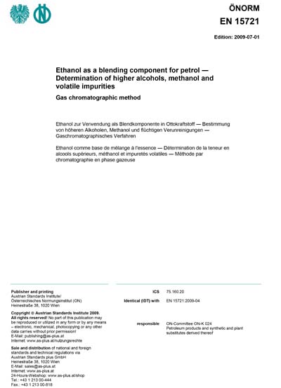 ONORM EN 15721:2009 - Ethanol as a blending component for petrol ...