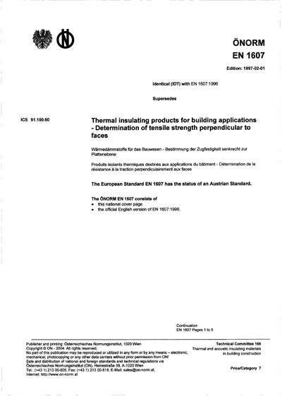 ONORM EN 1607:1997 - Thermal insulating products for building ...