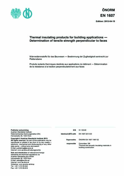 ONORM EN 1607:2013 - Thermal insulating products for building ...