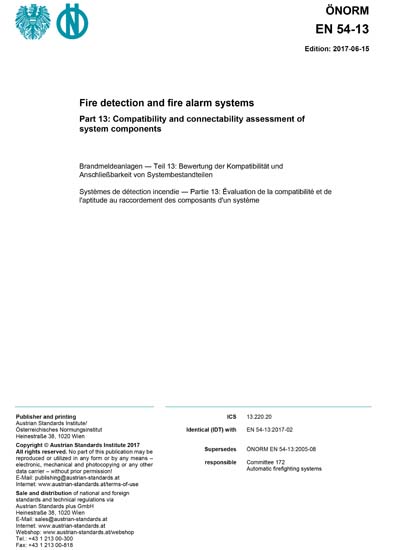 ONORM EN 54-13:2017 - Fire detection and fire alarm systems - Part 13 ...